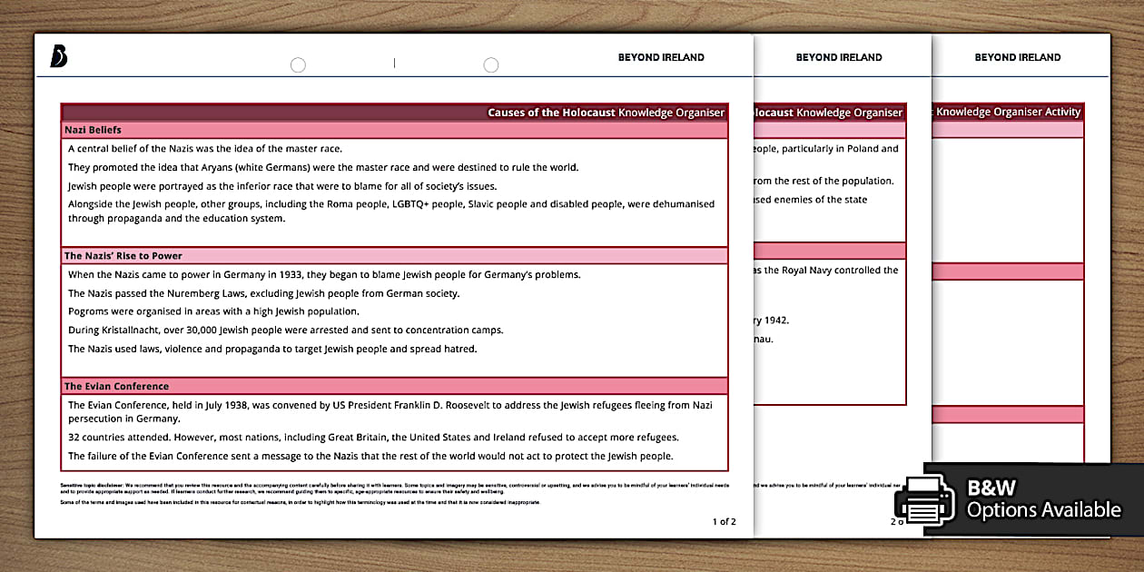 Causes of the Holocaust Knowledge Organiser