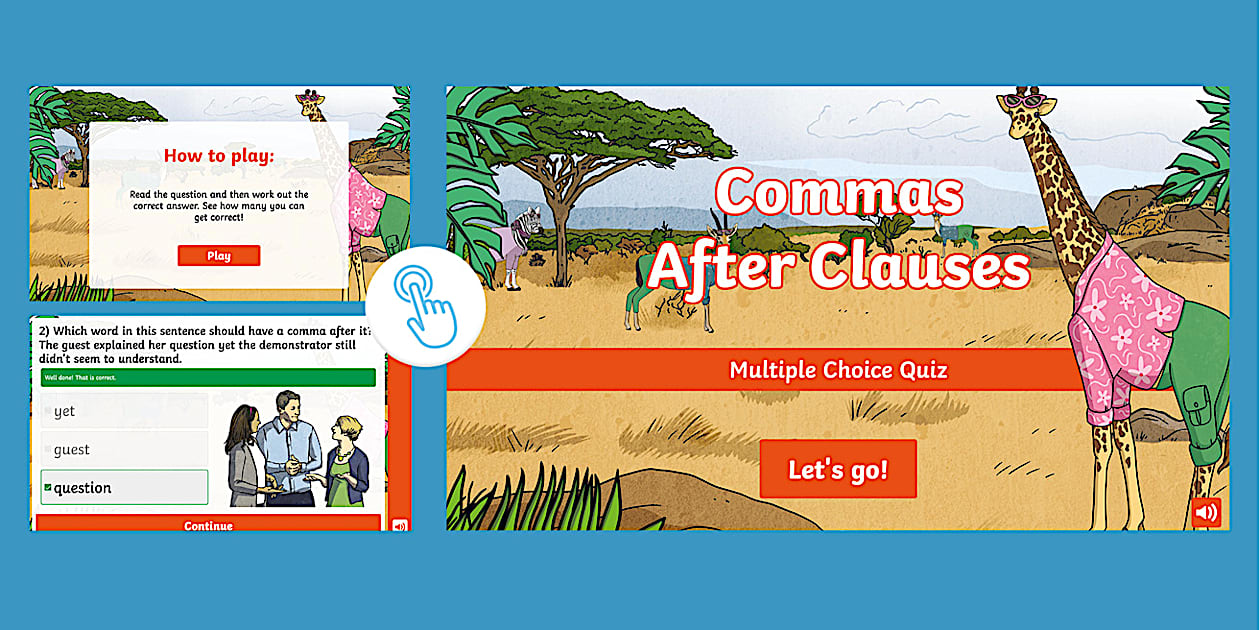 Commas After Clauses KS2 English Multiple Choice Quiz