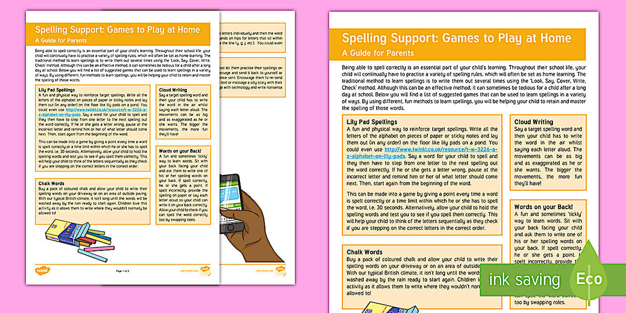 Spelling Support For Parents: Games to Play at Home Guide