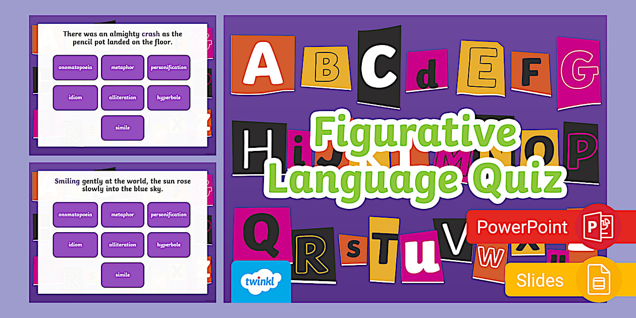 Identifying Fig Lang Ppt & Google Slides Qz for 6th-8th Gr