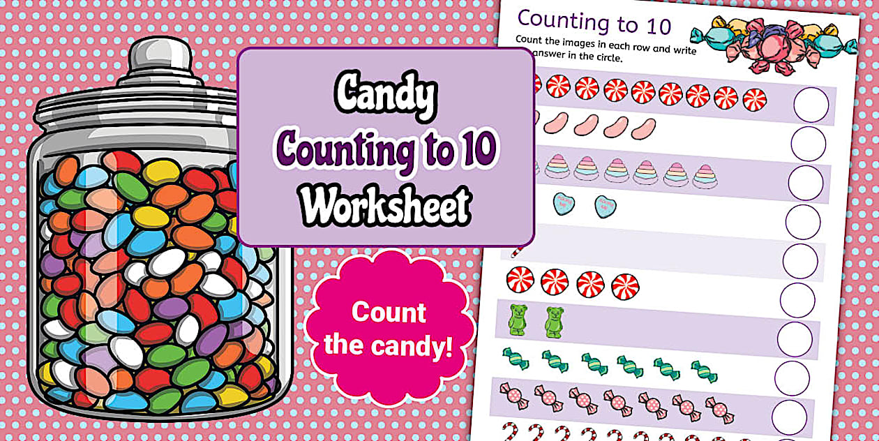 Candy Counting to 10 Worksheet
