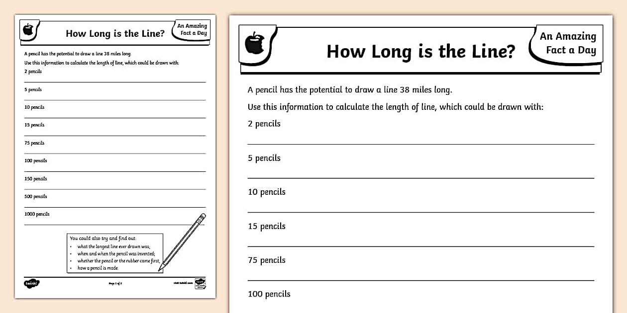 How Long Is the Line? Worksheet / Worksheet - Twinkl