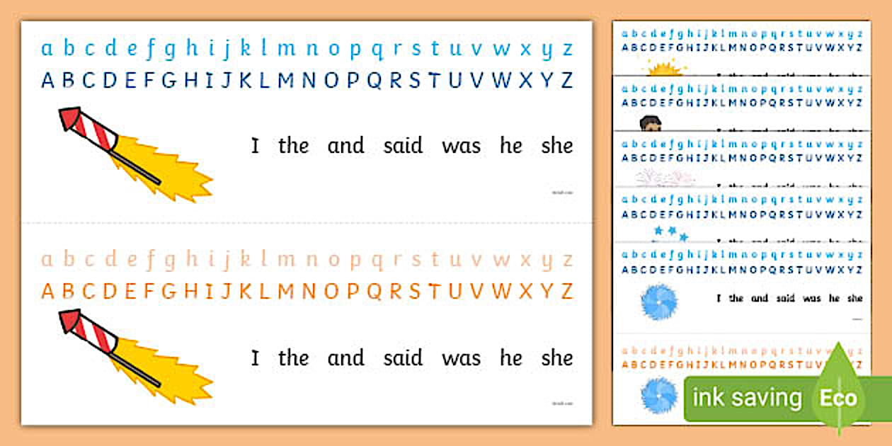 Editable Alphabet Strips Fireworks / Bonfire Night - Twinkl