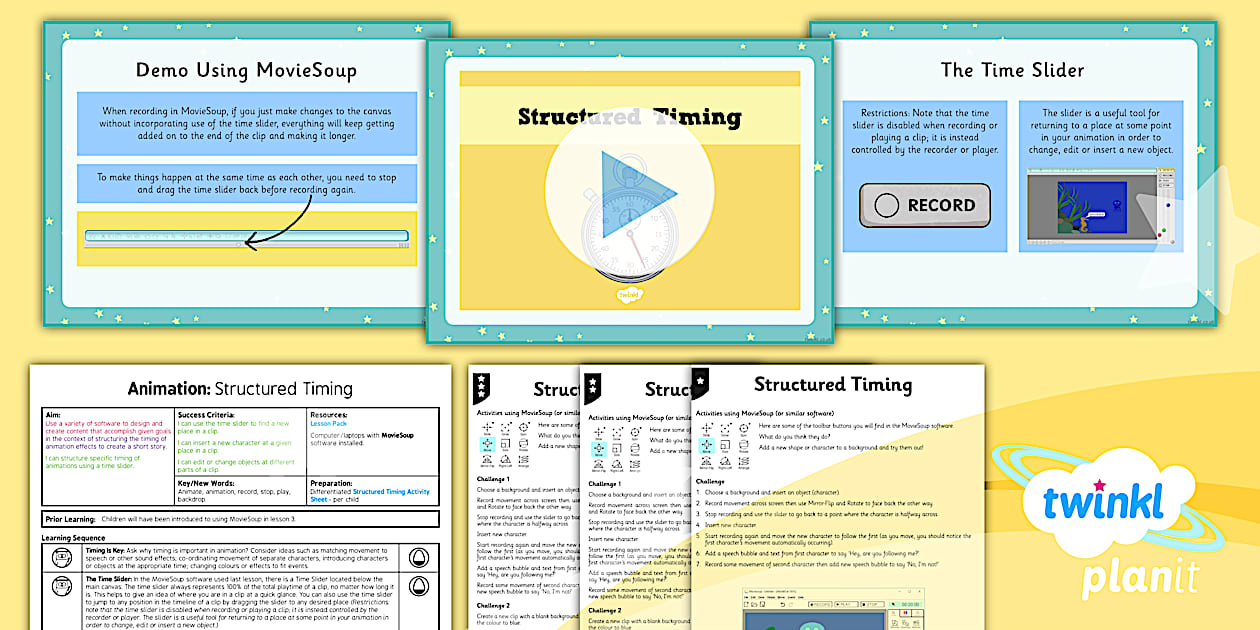 Computing: Animation: Structured Timing Year 4 Lesson Pack 4