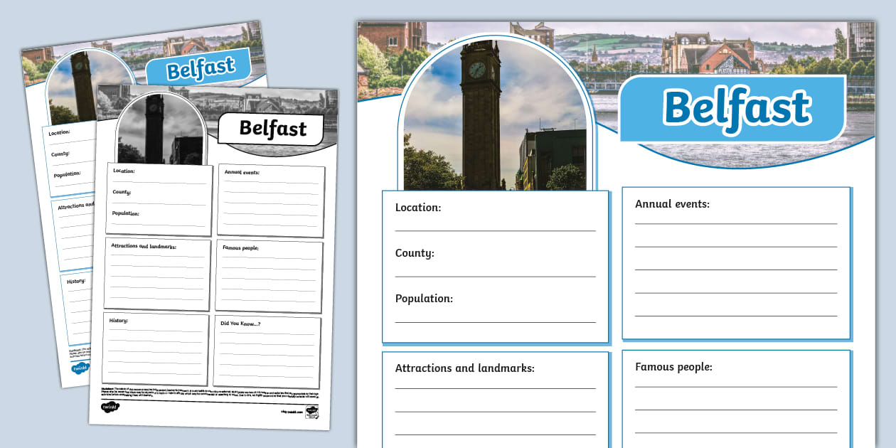 KS2 Belfast Fact File Template (Teacher-Made) - Twinkl