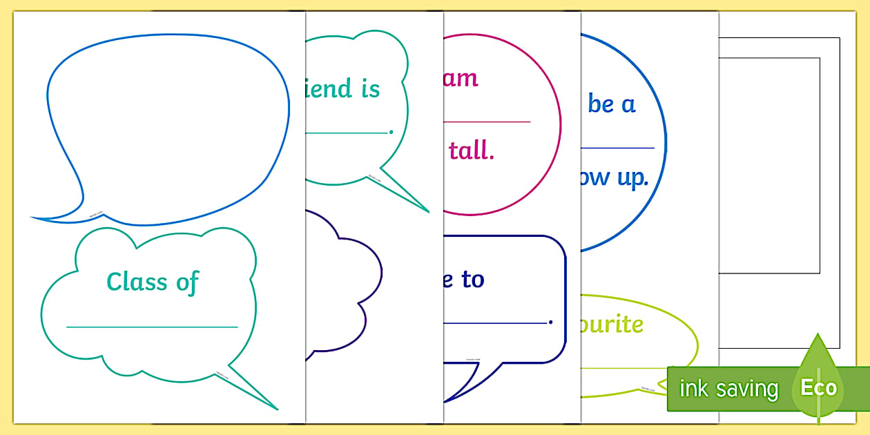 First Day Editable Photo Frame and Speech Bubble Props Pack Cut-Outs