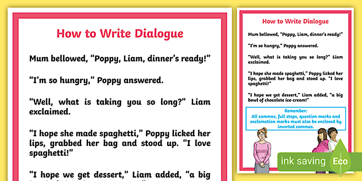 How to Write Dialogue Display Poster - Twinkl