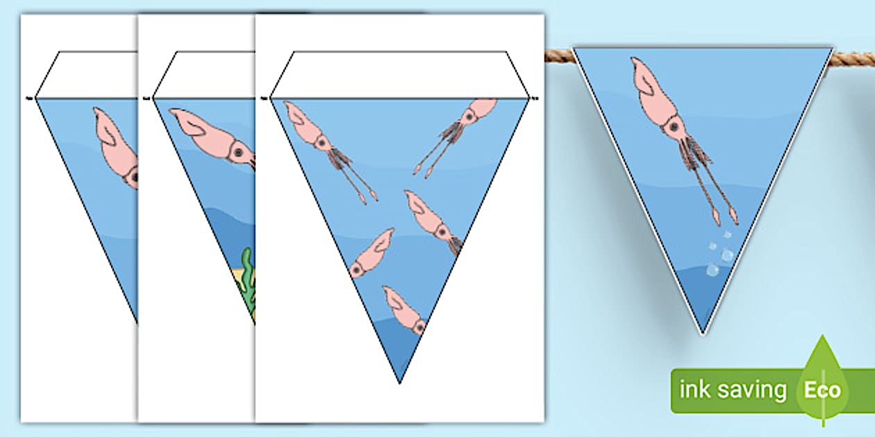 Squid Bunting | Themed Display Resources | Under the Sea