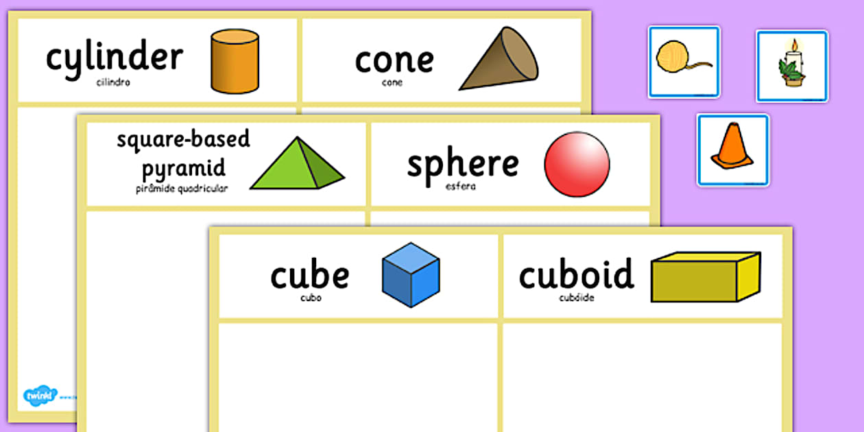 3D Shape Sorting Activity Portuguese Translation - Twinkl