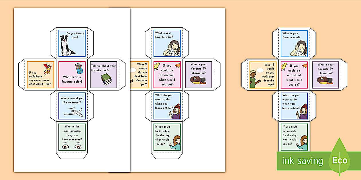 Editable Conversation Starter Dice Activity - Twinkl