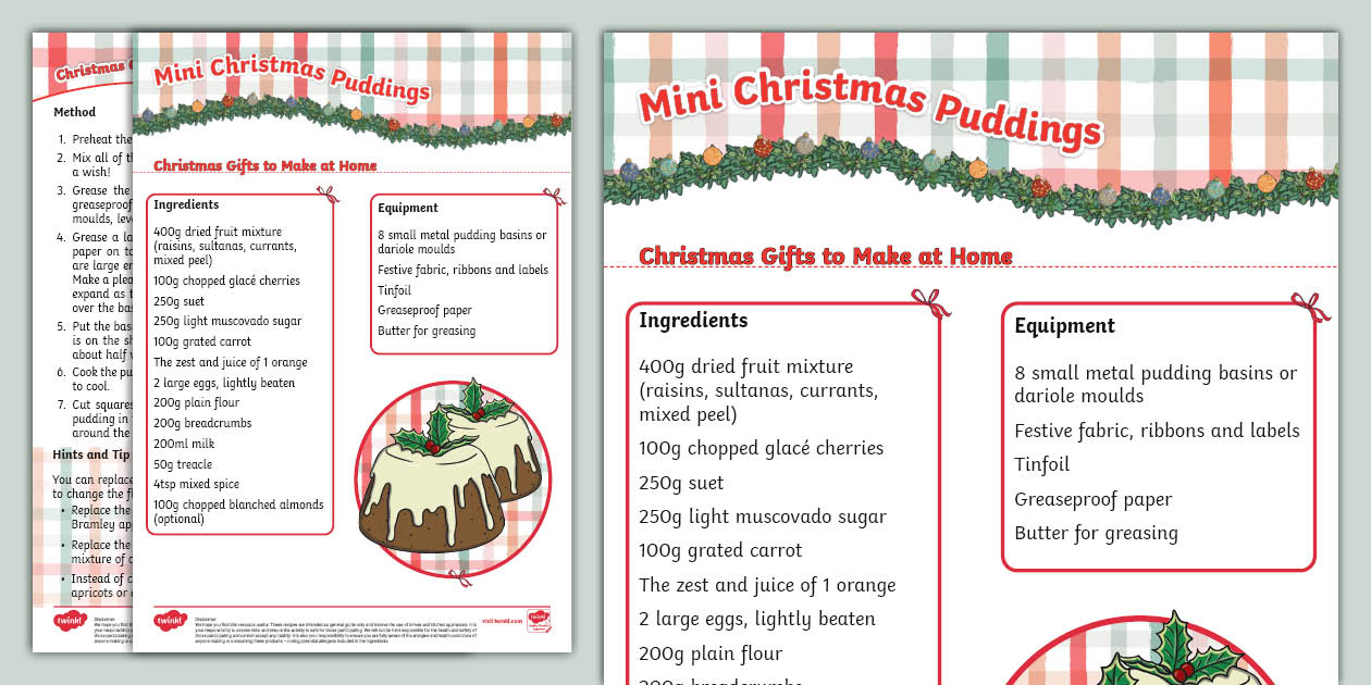 Mini Christmas Puddings Recipe - Christmas Recipes - Twinkl