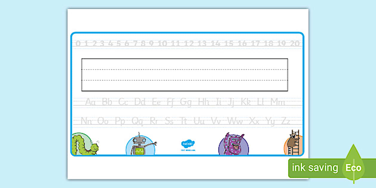 Editable Daily Practice Handwriting Alphabet Numbers Name Activity
