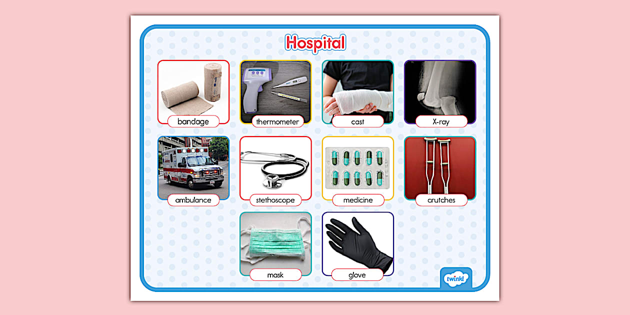 Hospital Vocabulary Photo Mat (Teacher-Made) - Twinkl