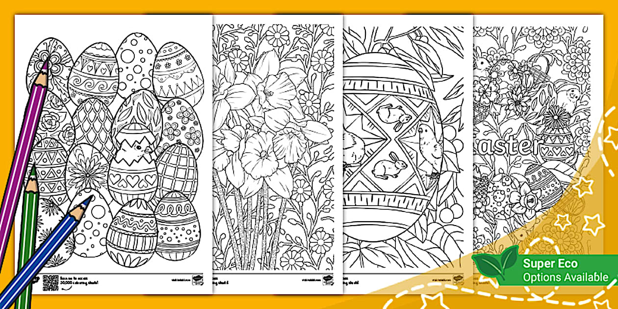 Easter Mindfulness Colouring Pages (teacher made) - Twinkl