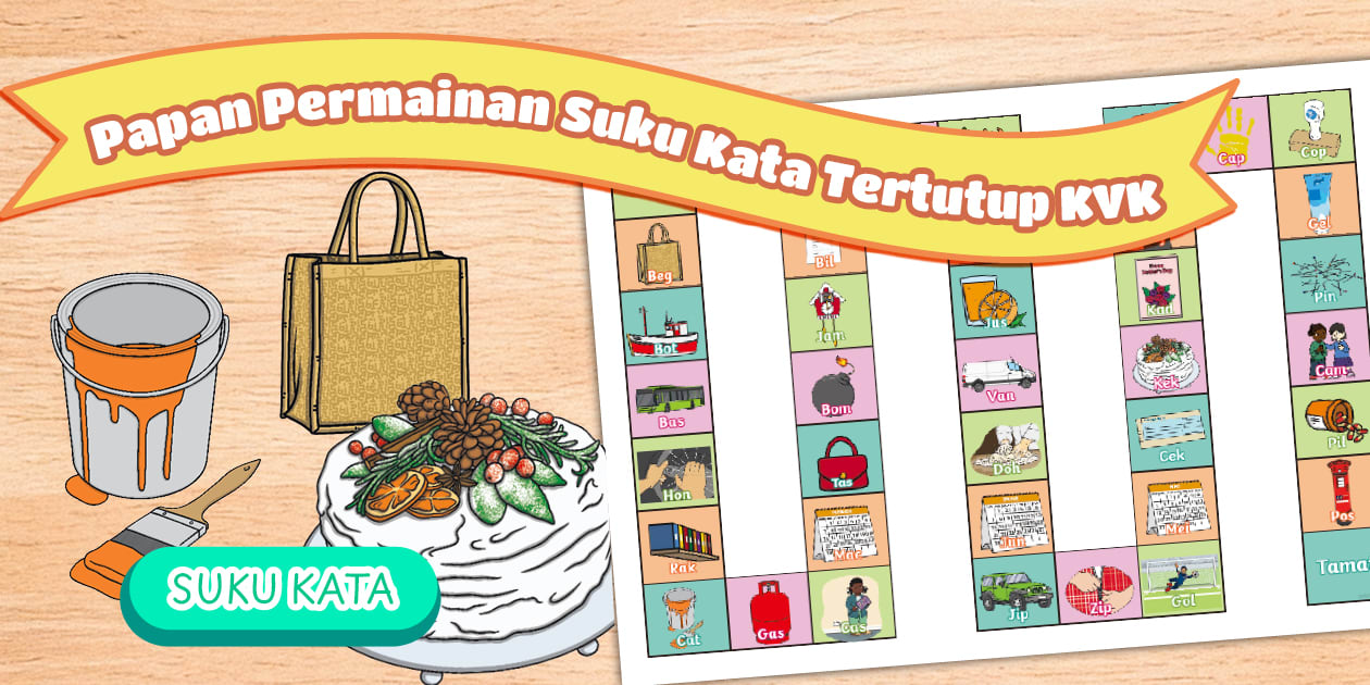 Papan Permainan Suku Kata Tertutup KVK