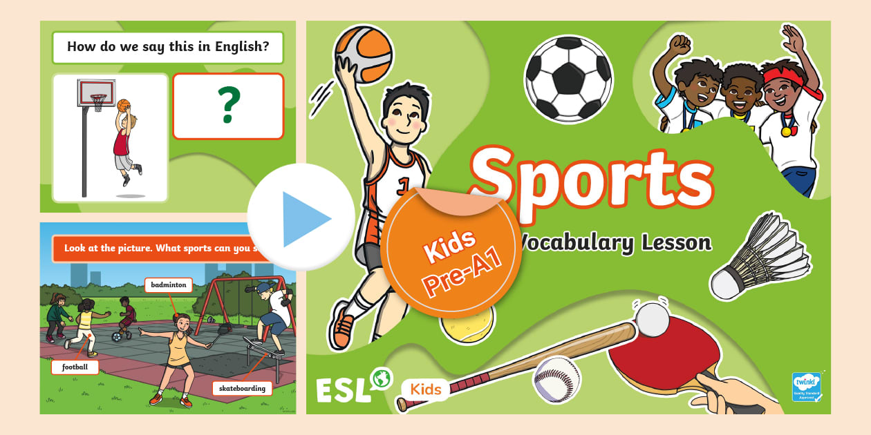 ESL English for Beginners Sports [Kids, Pre-A1] - Twinkl