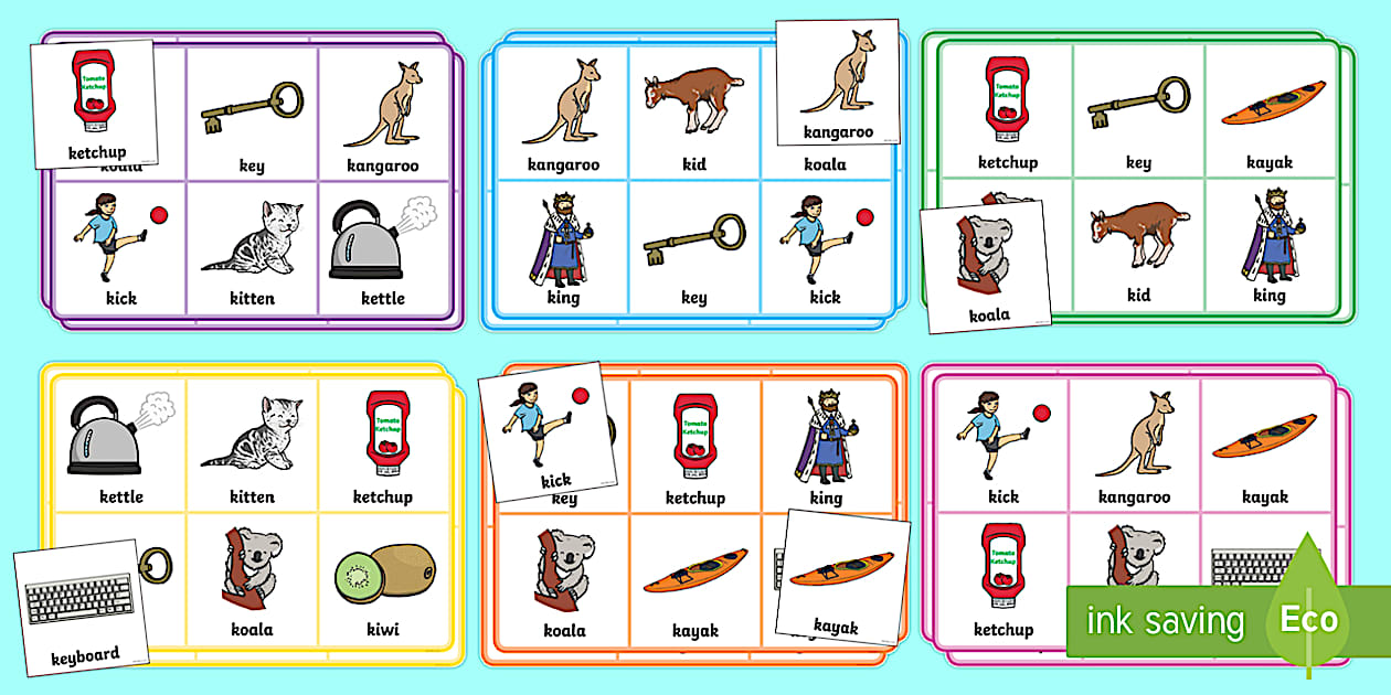 Initial k Sound Bingo and Lotto Game (teacher made) - Twinkl