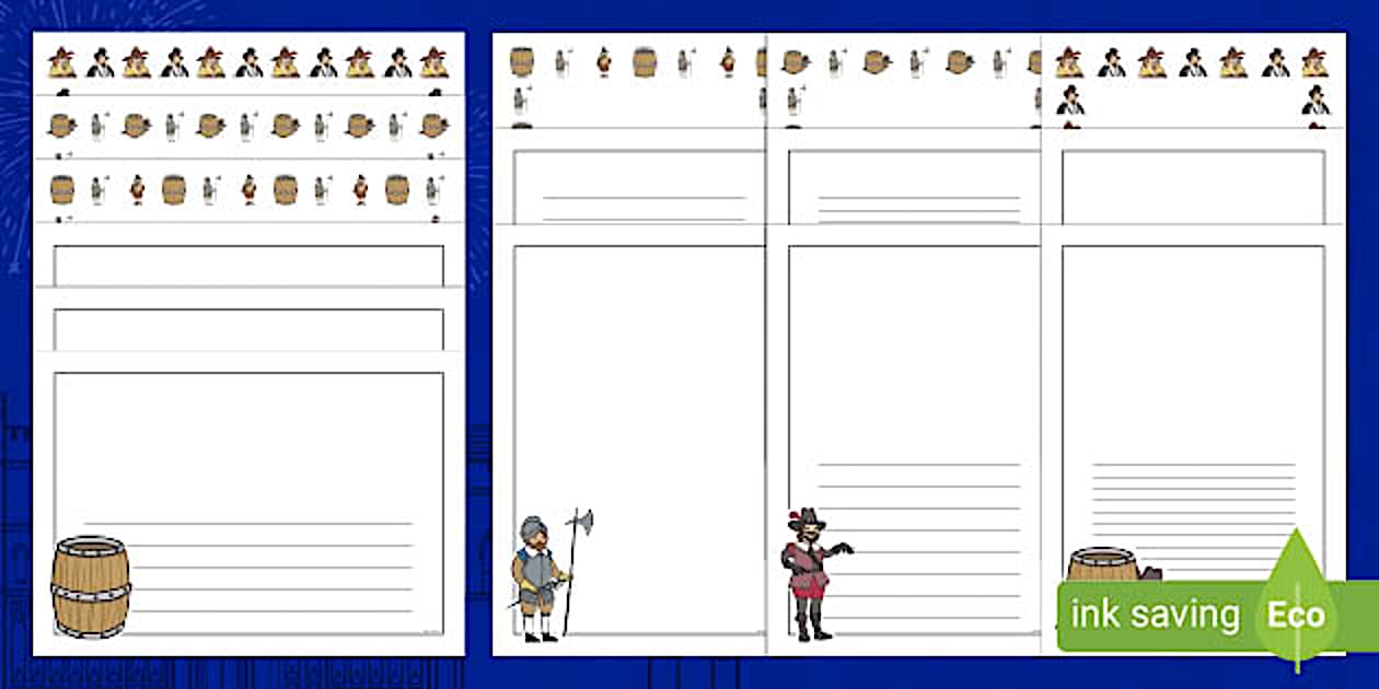 Editable The Gunpowder Plot Page Borders (teacher made)