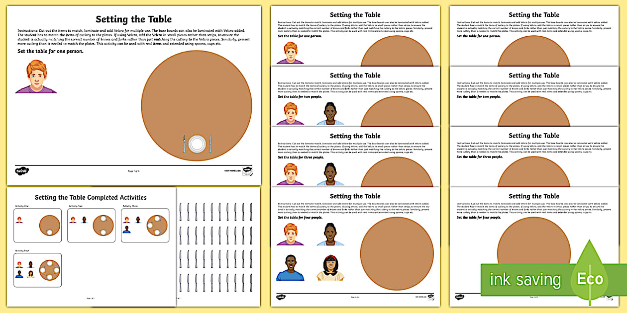 Editable Workstation Pack: Setting the Table 2 Activity Pack