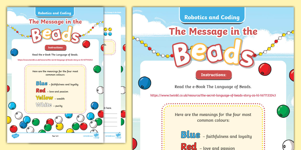 Robotics and Coding Message in Beads (teacher made) - Twinkl