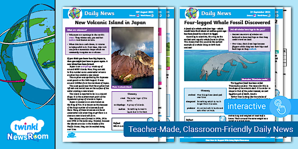 NewsRoom Weekly LKS2 Reading Comprehension Pack - 3rd September 2021