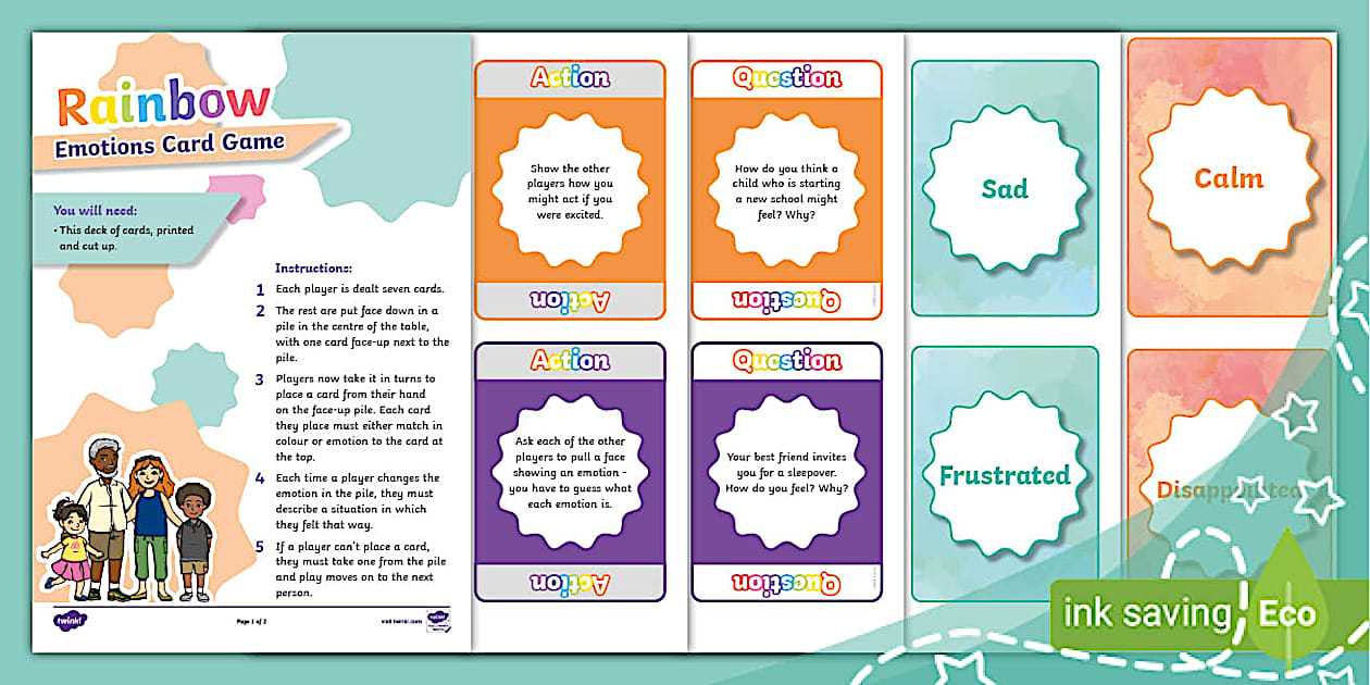 Rainbow Emotions Card Game