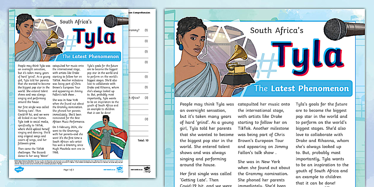 Reading Comprehension: Tyla (teacher made) - Twinkl