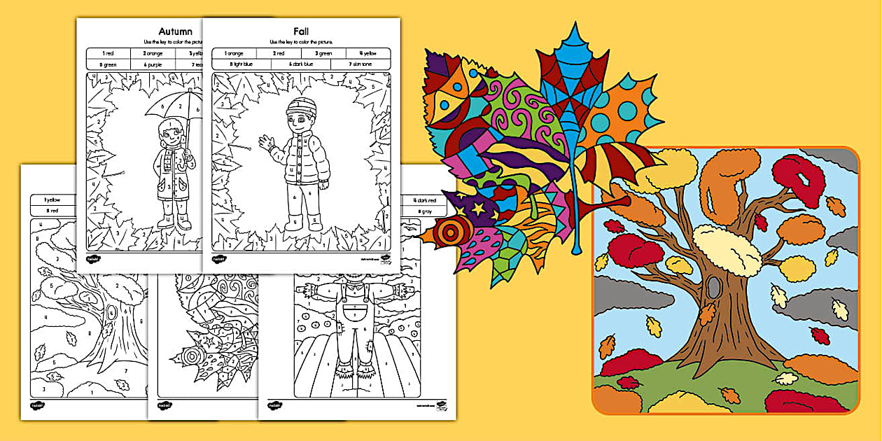 Fall Color by Number Activity for Kids | Twinkl USA - Twinkl