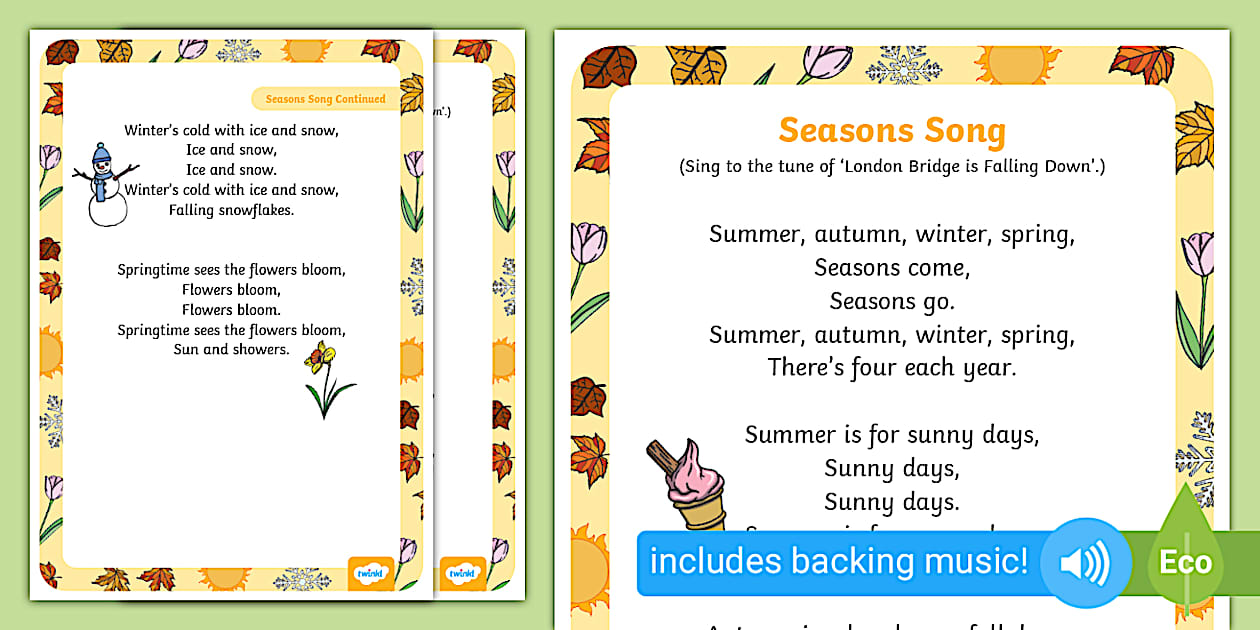 Seasons Song | Twinkl (teacher made) - Twinkl
