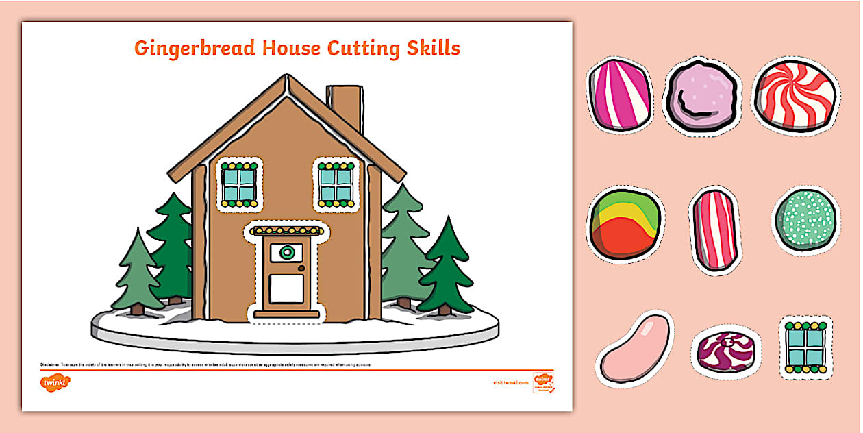 Gingerbread House Cutting Skills Activity (Lehrer gemacht)
