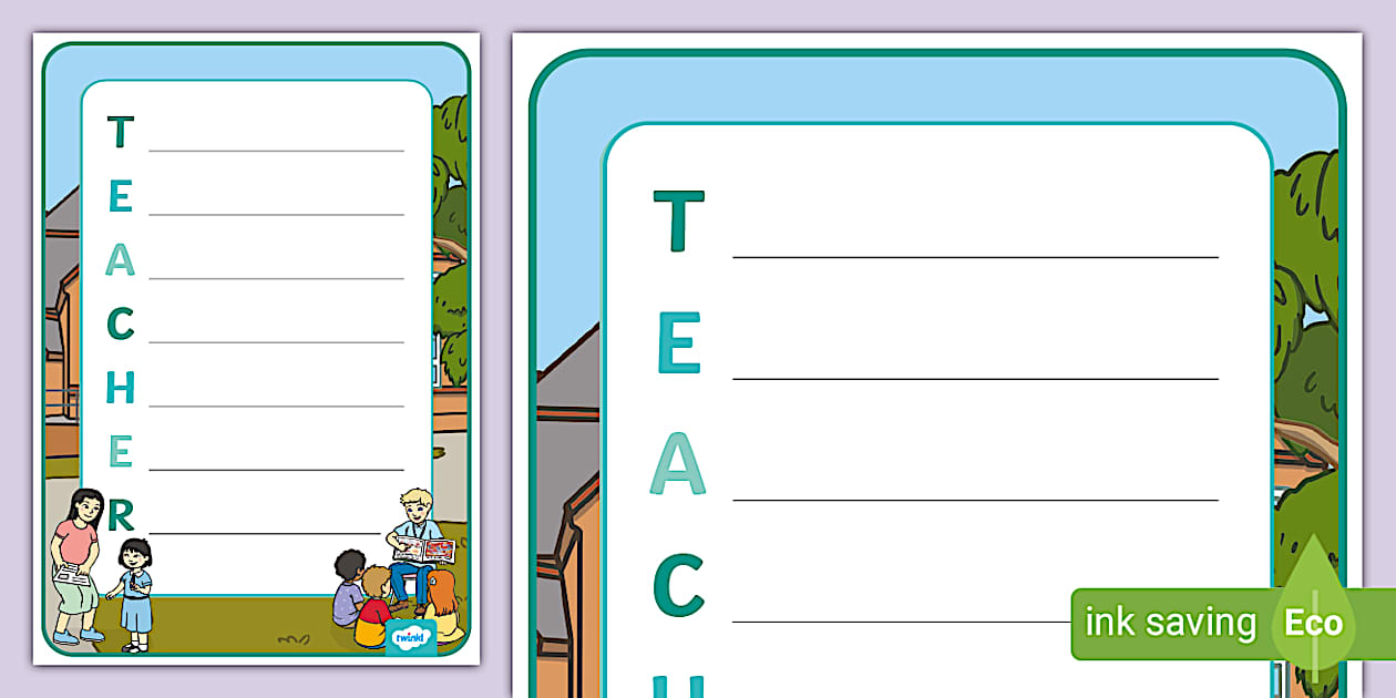 Teacher Acrostic Poem (Teacher-Made) - Twinkl