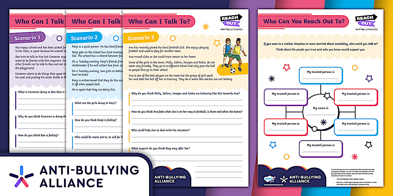 FREE! - Anti-Bullying Week Who Can I Talk To? KS2 Activity Sheet
