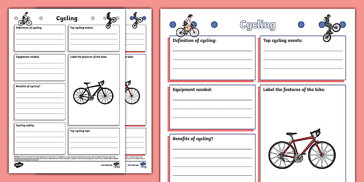 Cycling Fact File Template,cycling (teacher made) - Twinkl