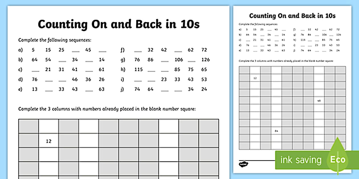 Forward and Backward Counting Worksheet | Twinkl Maths