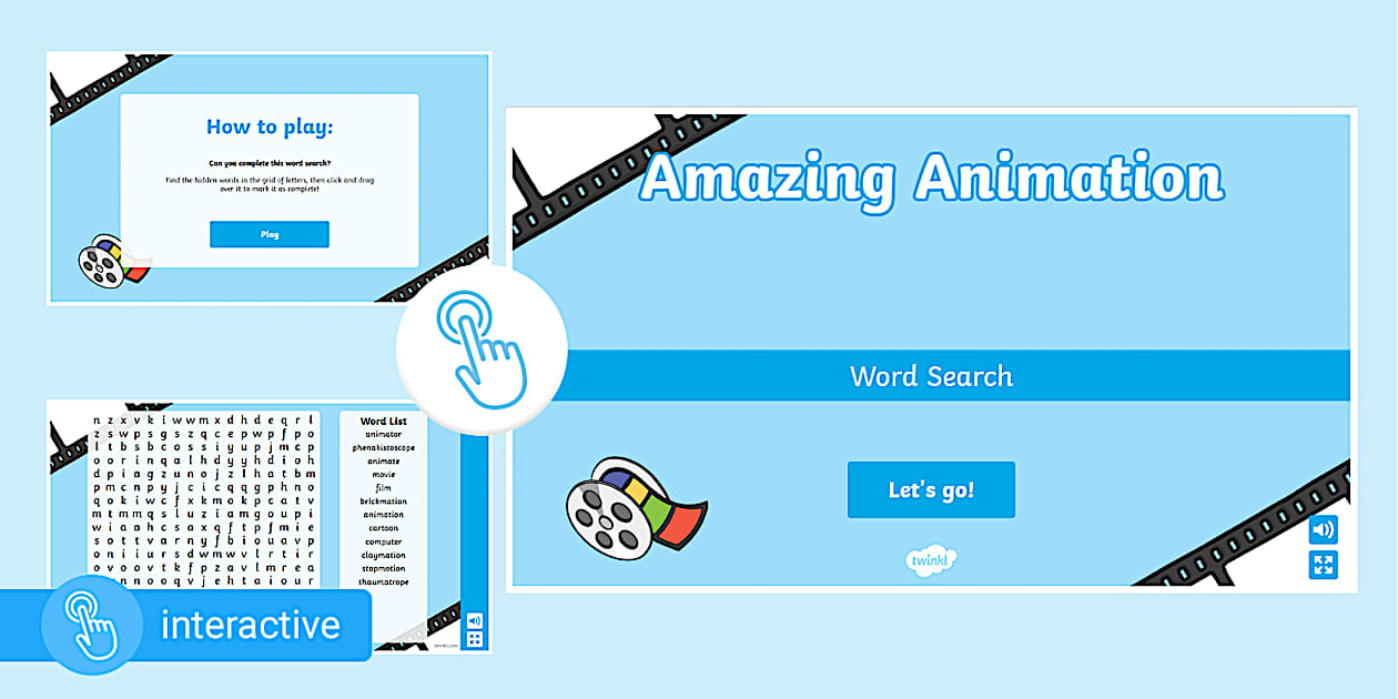 Amazing Animation Interactive Word Search (teacher made)
