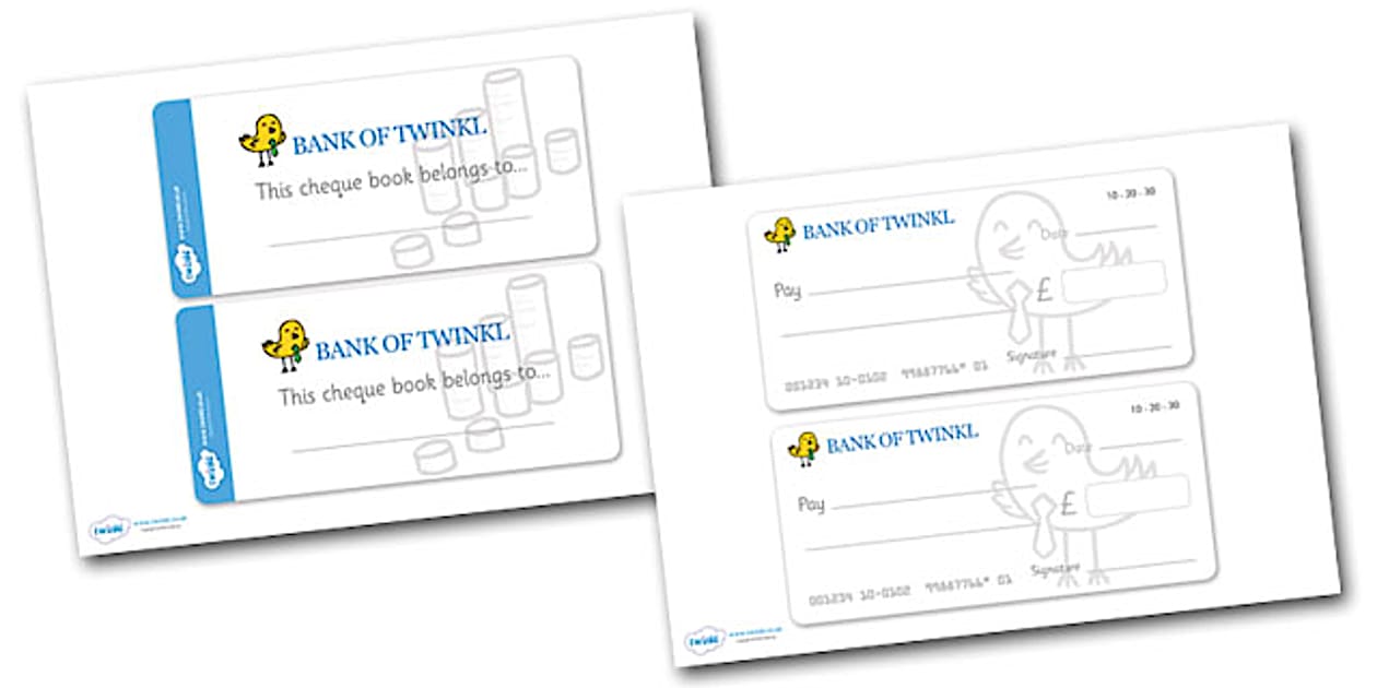 Role Play Cheque Books (teacher made) - Twinkl