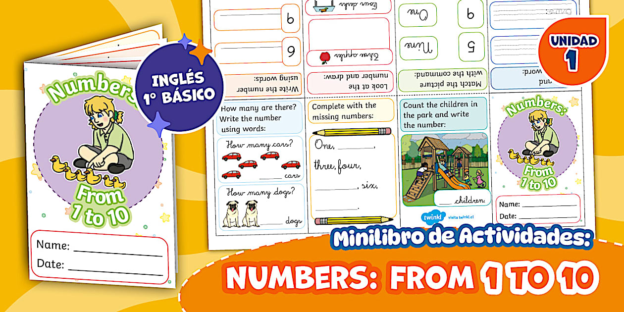 Minilibro de Actividades | Números 1 - 10 | 1° Básico
