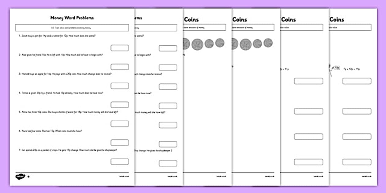 British Money Worksheets - KS1 Resource (teacher made)