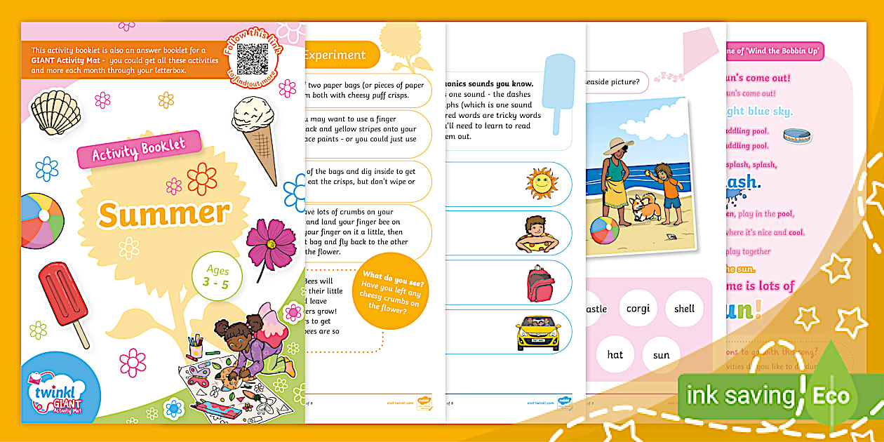 Summer Activity Booklet 3 to 5 Years (teacher made) - Twinkl
