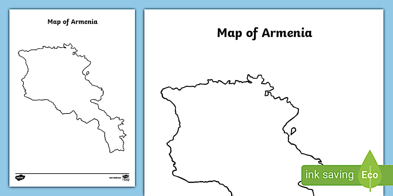 Armenia Map Colouring Page (teacher made) - Twinkl