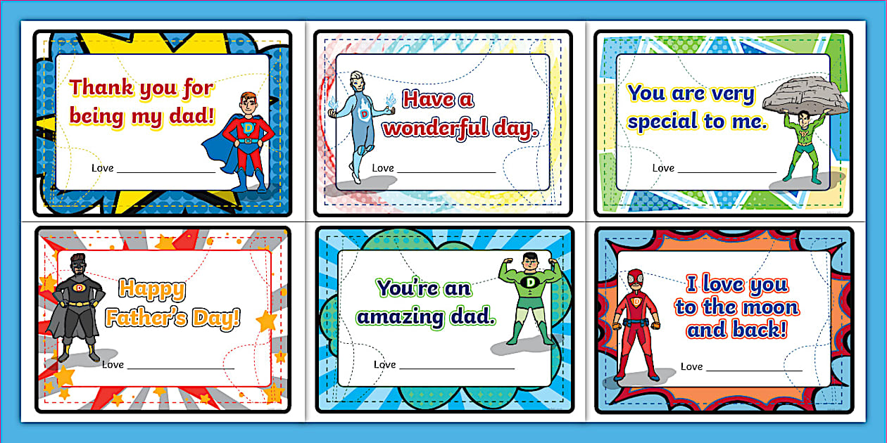 Father's Day Landscape Card Inserts (teacher made) - Twinkl