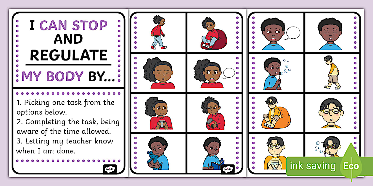 I Will Regulate My Body Areas of Regulation (teacher made)