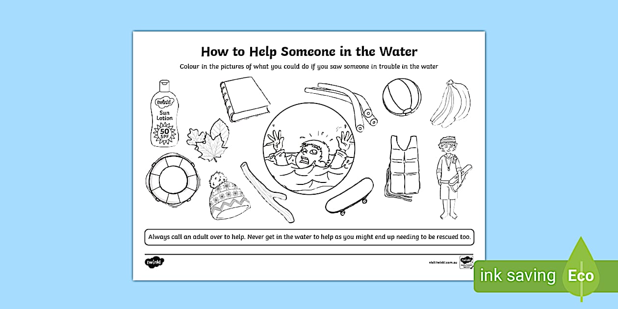 Editable How to help someone in the water activity - Twinkl