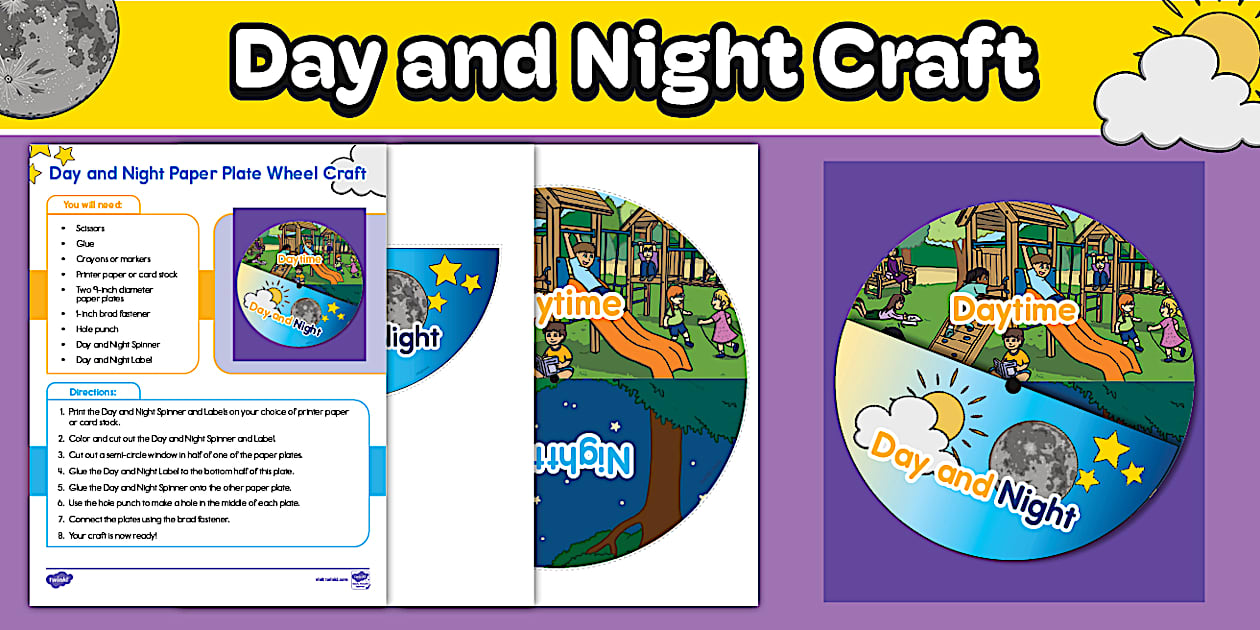 Day and Night Paper Plate Wheel Craft