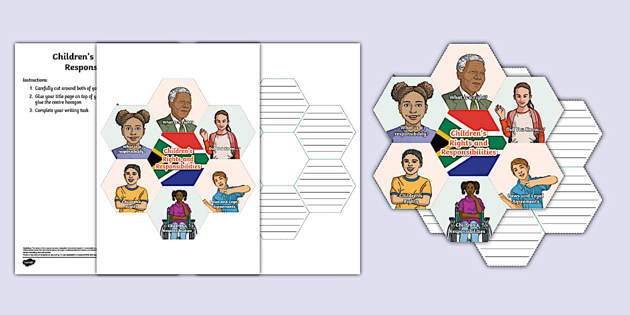 Children's Rights and Responsibilities Hexagon Writing Template