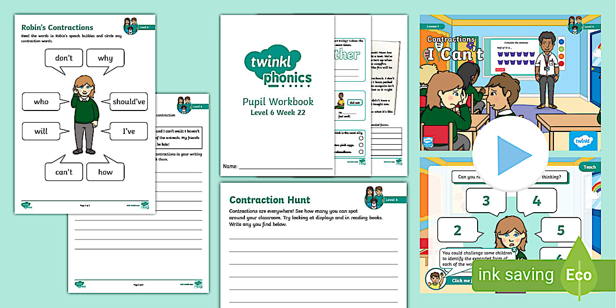 Level 6 Week 22 Lesson 1 - contractions - Twinkl