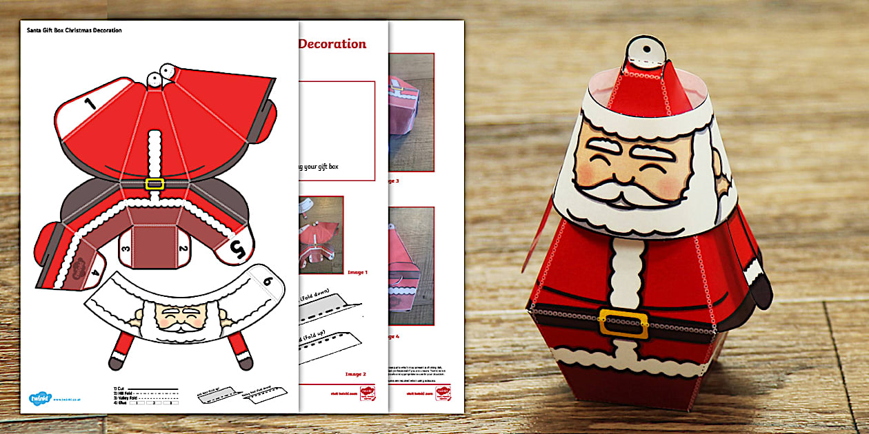 Santa Gift Box Christmas Decoration Activity (teacher made)