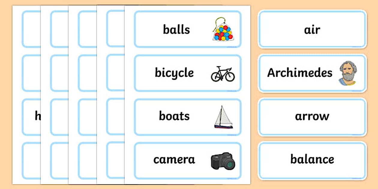TAS Push, Pull Word Wall Display Cards (teacher made)