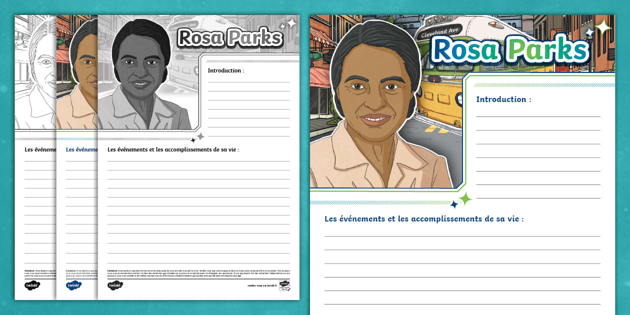 Biographie : Rosa Parks - Twinkl France (teacher made)