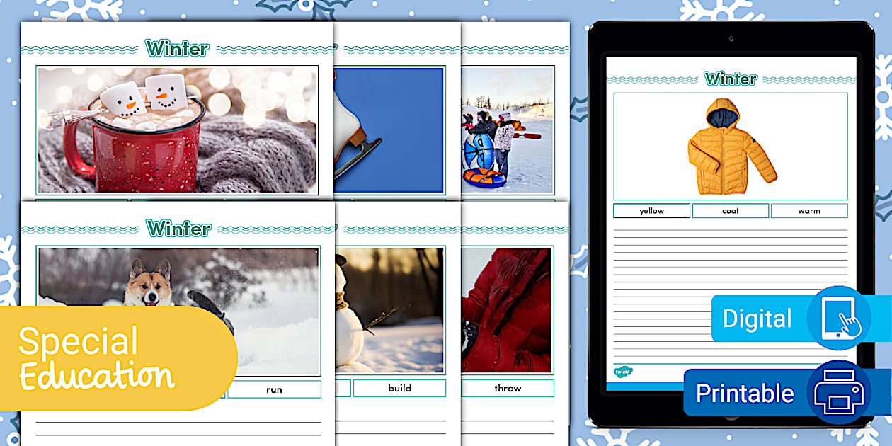 Winter Writing Simple Sentences Worksheet for Older Learners